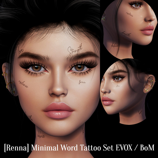 Second Life Marketplace - [Renna] Minimal EVOX Word Tattoos